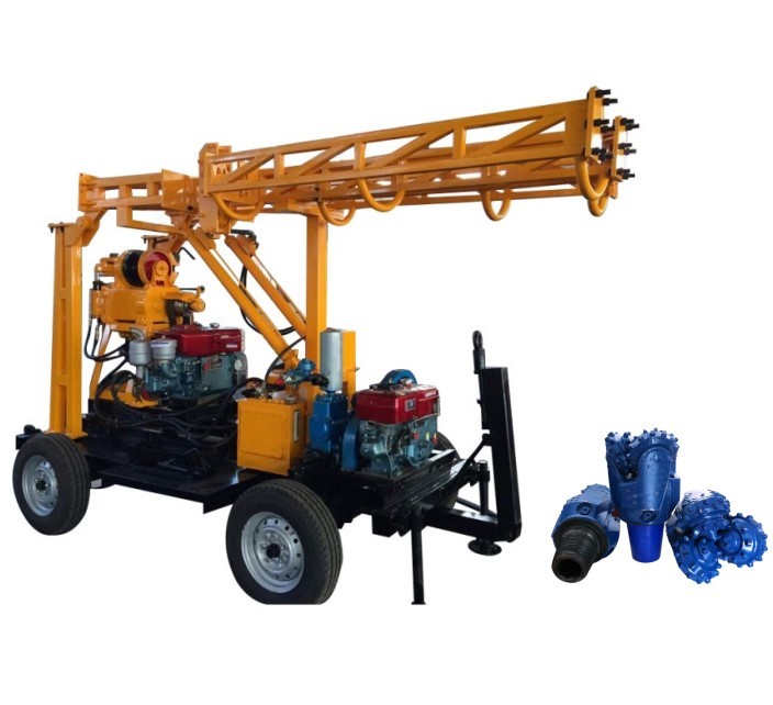 Compact Structure Borehole Drilling Rig 250m Depth With Crawler Trailer ...